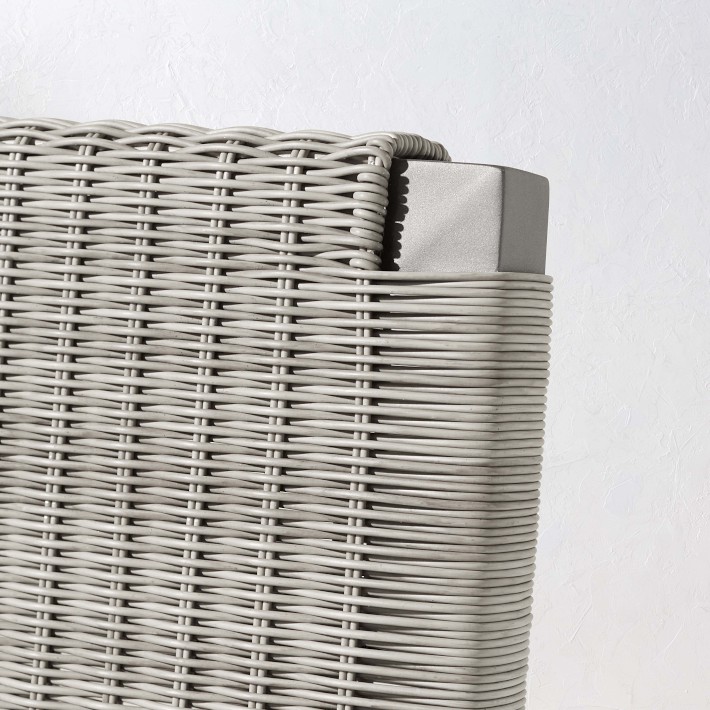 Larnaca Slate Grey Metal x All-Weather Weave Bar Stool | Williams Sonoma