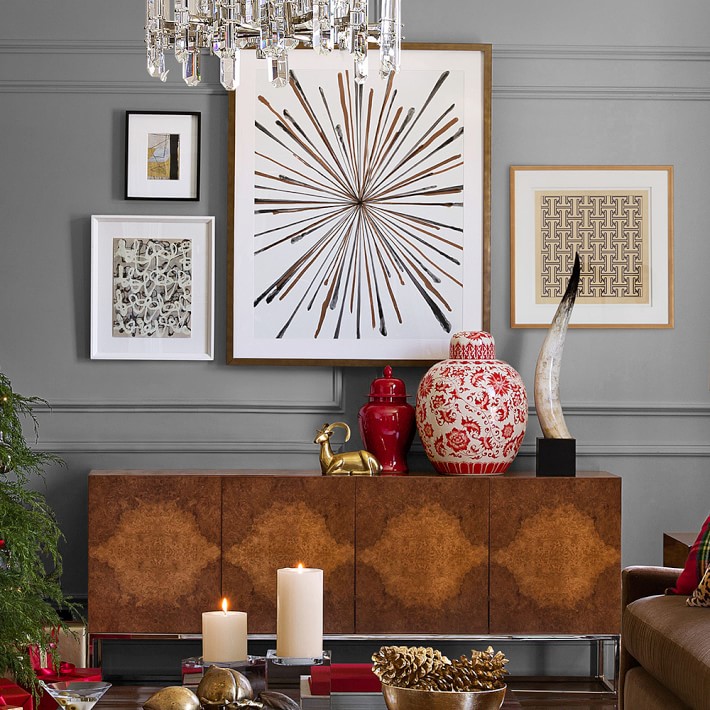 Wythe Burl Wood Double Console Table | Williams Sonoma