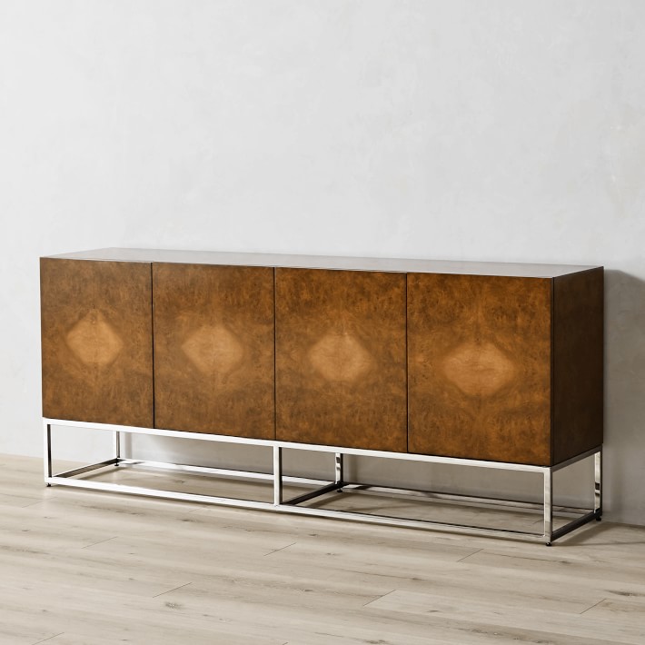 Wythe Burl Wood Double Console Table | Williams Sonoma