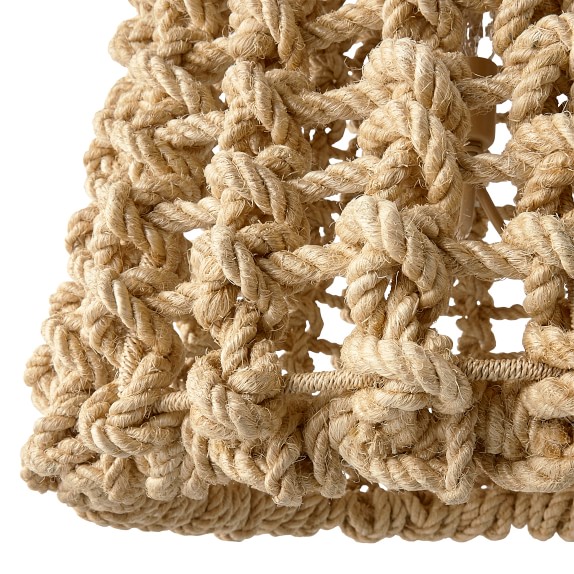 Abaca Natural Rope Bell Pendant Light | Williams Sonoma