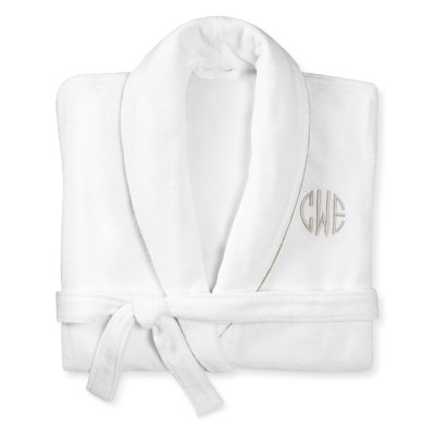 Taupe Chambers® Hydrocotton Bathrobe with Piping | Williams Sonoma