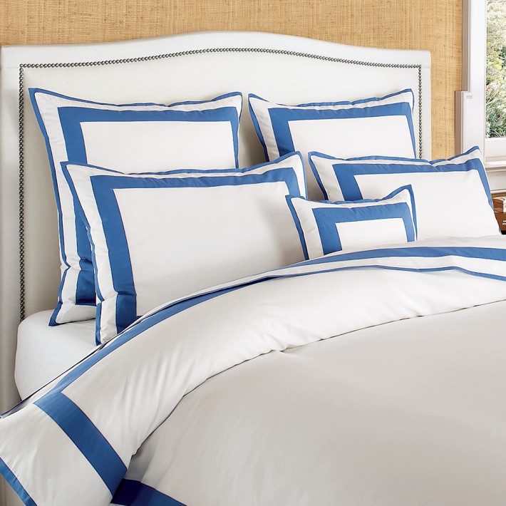 Percale Border Luxury Duvet Cover & Shams | Williams Sonoma