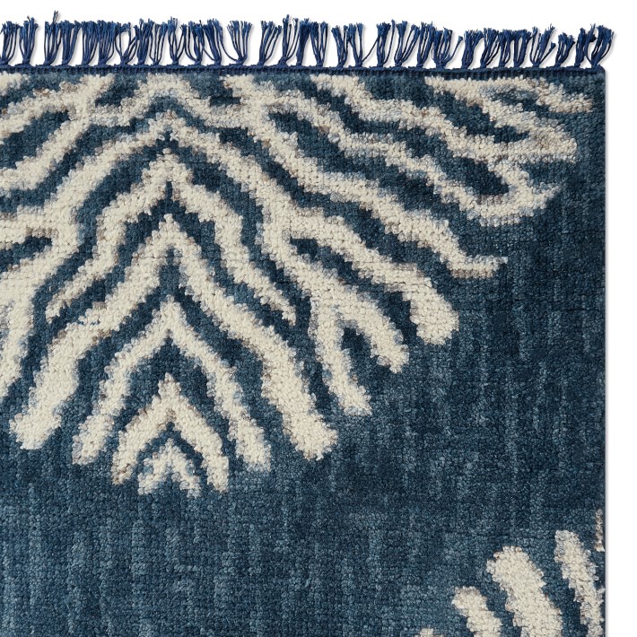 Bori Hand Knotted Rug Swatch - Peacoat | Williams Sonoma