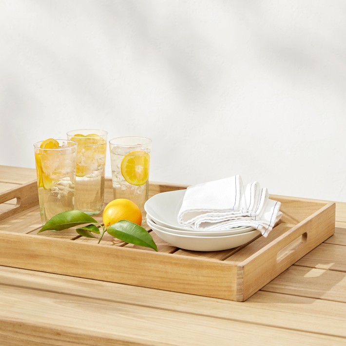 Larnaca Outdoor Teak Tray | Williams Sonoma