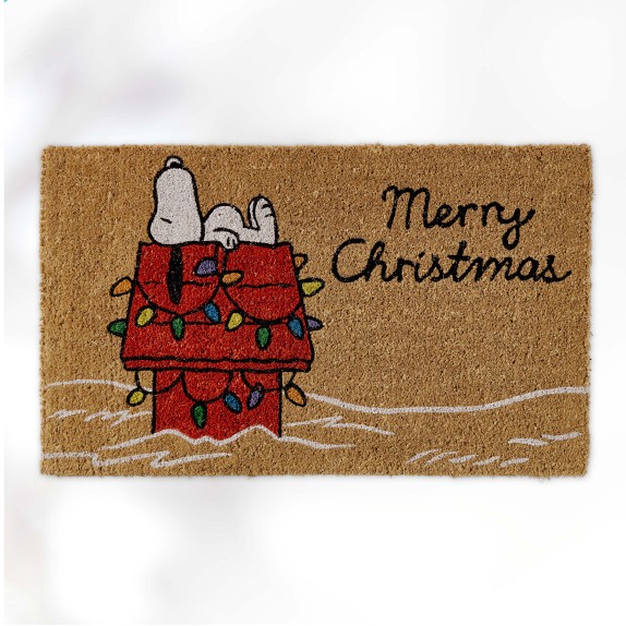 Williams Sonoma Holiday Snoopy Door Mat | Williams Sonoma