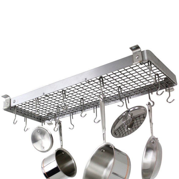 Enclume Flush-Mounted Rectangular Ceiling Pot Rack | Williams Sonoma