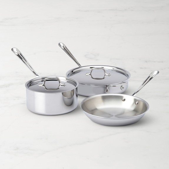 All-Clad d3 Tri-Ply Stainless-Steel 5-Piece Cookware Set | Williams Sonoma