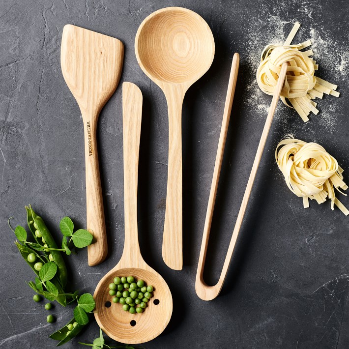 FSC Certified Williams Sonoma Ash Wood Slotted Spoon | Williams Sonoma