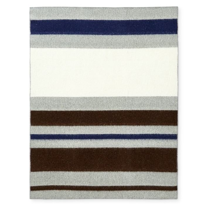 Italian Boiled Striped Wool Throw Blanket | Williams Sonoma