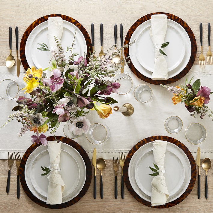 Linen Double Hemstitch Table Runner | Williams Sonoma