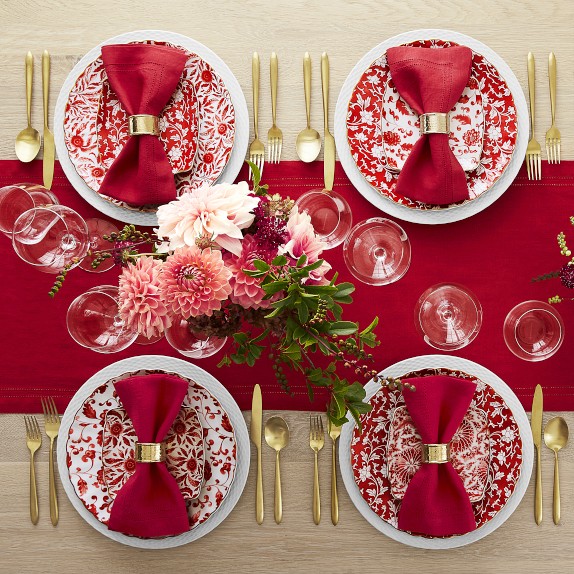 Linen Double Hemstitch Table Runner | Williams Sonoma