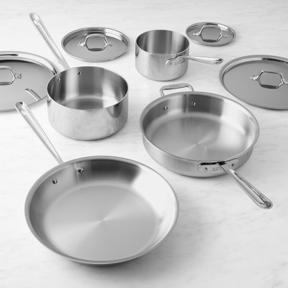 All-Clad D3 Tri-Ply Stainless-Steel 8-Piece Cookware Set | Williams Sonoma