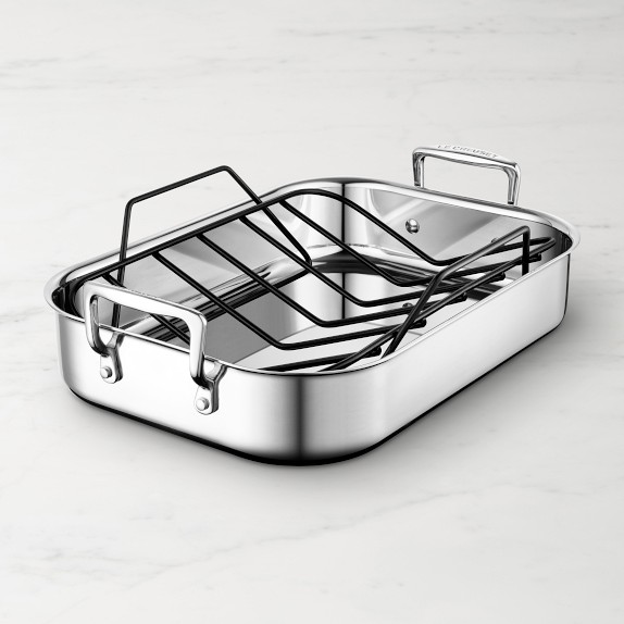 Le Creuset Stainless-Steel Roasting Pan with Nonstick Rack | Williams ...
