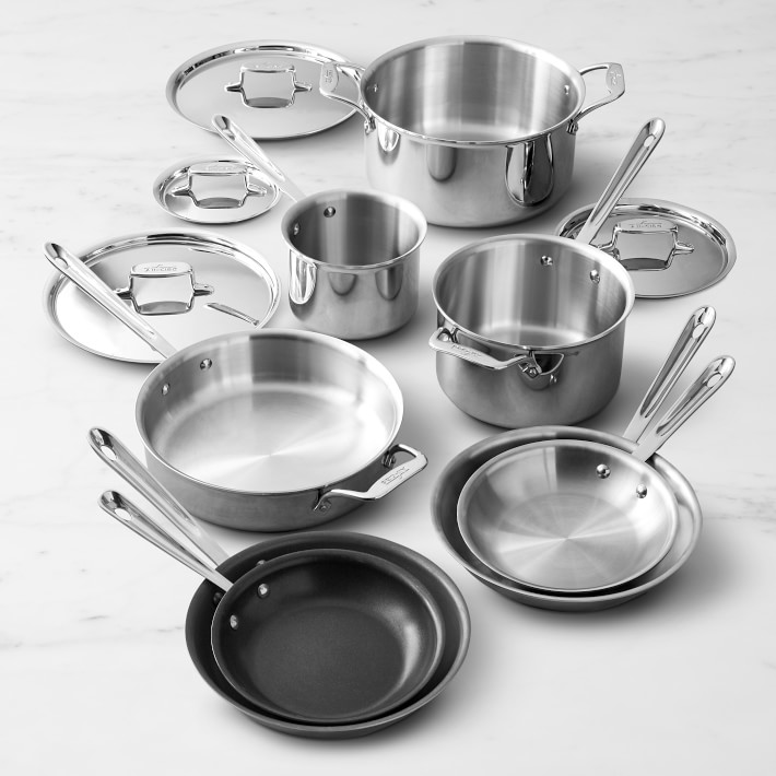 All-Clad d5 Stainless Steel 10-Piece Cookware Set and Stainless Steel ...