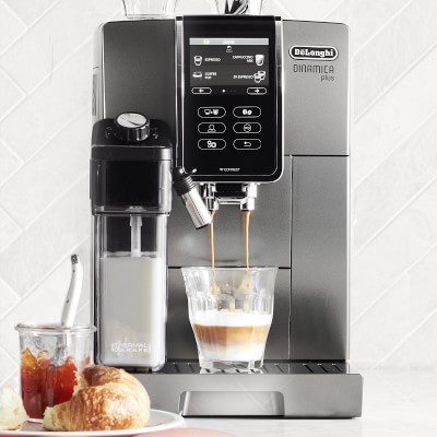 De'Longhi Dinamica Plus Fully Automatic Espresso Machine & Coffee Maker in Titanium | Williams ...