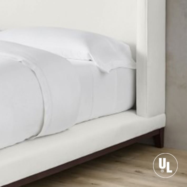 Presidio Extra Tall Box Tufted Leather Bed | Williams Sonoma