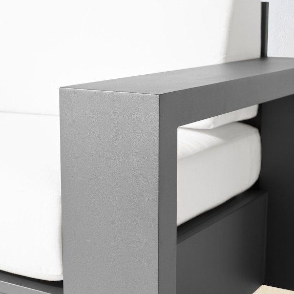 Larnaca Outdoor Slate Grey Metal Swivel Chair | Williams Sonoma