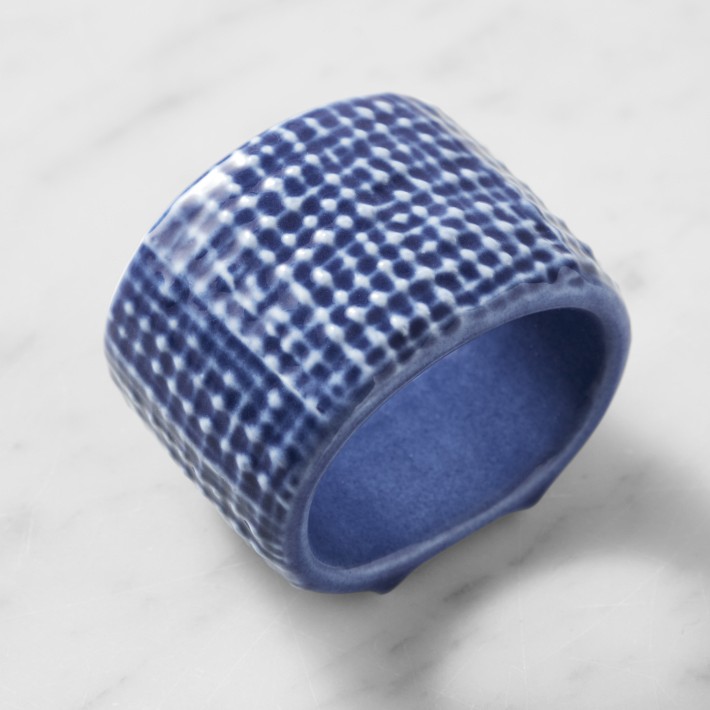 Woven Ceramic Napkin Rings, Set of 4 | Williams Sonoma