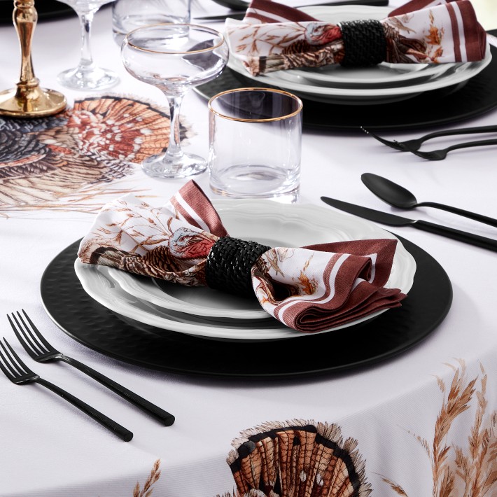 Autumn Plymouth Turkey Round Tablecloth | Williams Sonoma