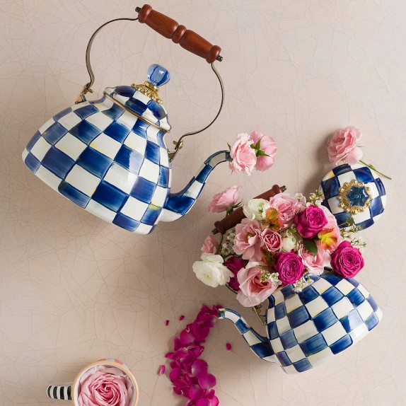 MacKenzie-Childs Royal Check Tea Kettle | Williams Sonoma