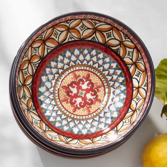 Sicily Red Melamine Bowls, Set of 4 | Williams Sonoma