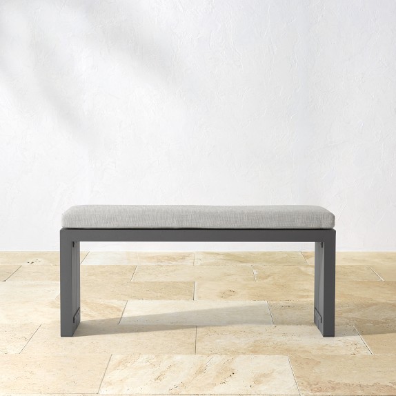 Larnaca Outdoor Metal Dining Bench | Williams Sonoma