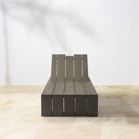 Larnaca Outdoor Grey Teak Chaise | Williams Sonoma