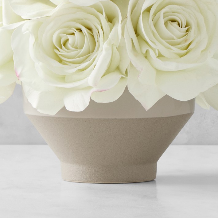 Jeff Leatham Real Touch Faux Roses in Tapered Bowl | Williams Sonoma
