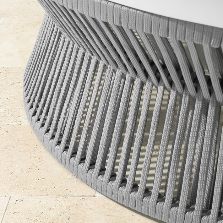 Pasadena Outdoor Fiberstone and Rope Round Coffee Table | Williams Sonoma