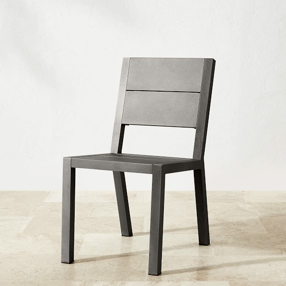 Larnaca Slate Grey Metal Dining Table & Dining Chairs | Williams Sonoma