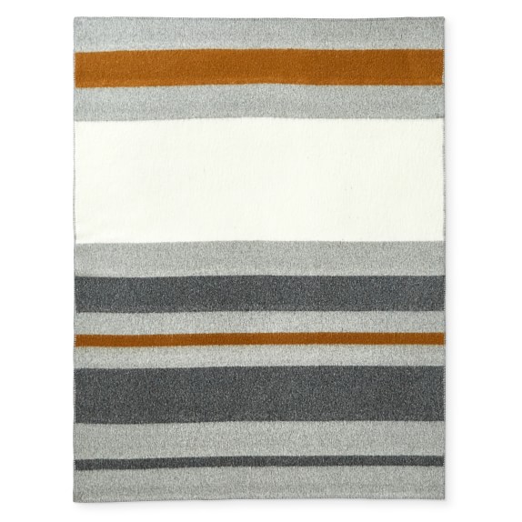 Italian Boiled Striped Wool Throw Blanket | Williams Sonoma
