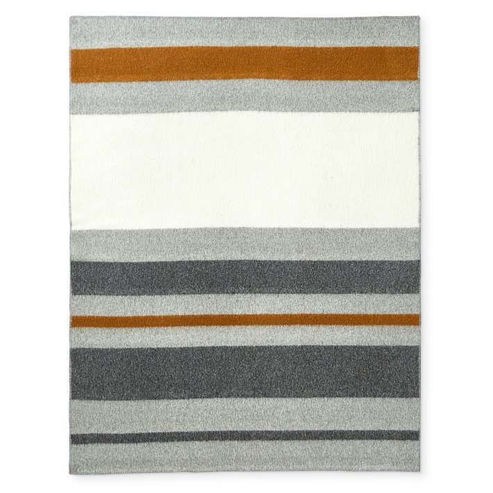 Italian Boiled Striped Wool Throw Blanket | Williams Sonoma