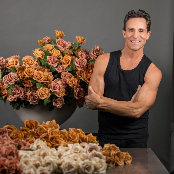 Jeff Leatham Real Touch Faux Toffee Rose Stems, Set of 12 | Williams Sonoma