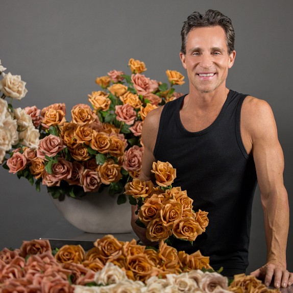 Jeff Leatham Real Touch Faux Toffee Rose Stems, Set of 12 | Williams Sonoma