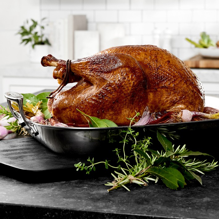 All-Clad Stainless-Steel Flared Roasting Pans | Williams Sonoma