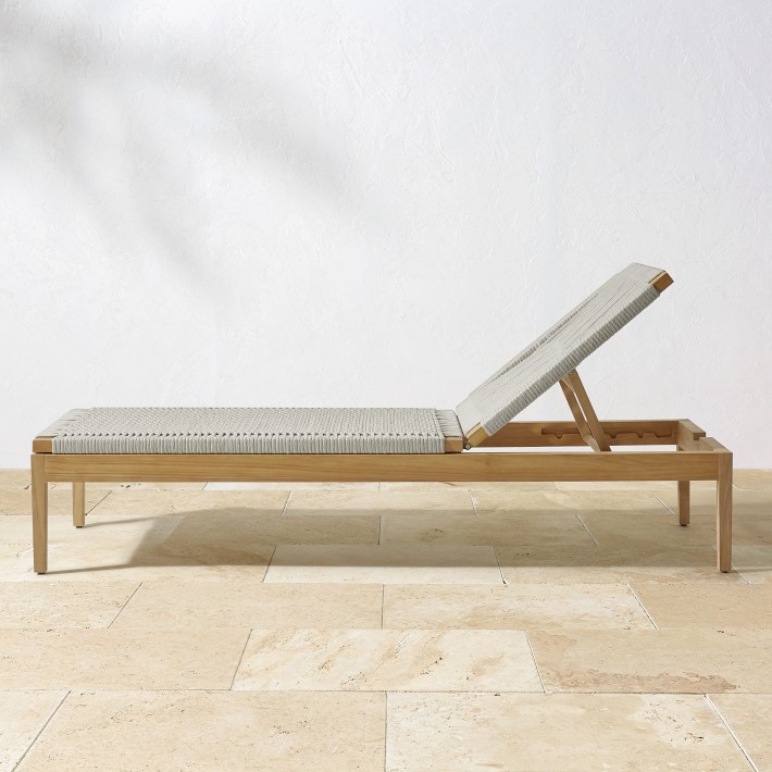 Pasadena Outdoor Teak Chaise | Williams Sonoma