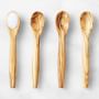 Olivewood Condiment Spoons, Set of 4 | Williams Sonoma
