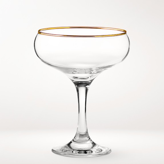 Gold Rim Champagne Coupe Glasses, Set of 4 | Williams Sonoma