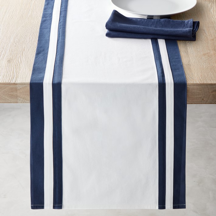 Striped Border Table Runner | Williams Sonoma CA | Williams Sonoma