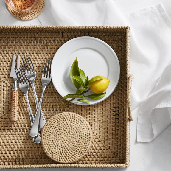 Light Woven Rectangular Tray | Williams Sonoma