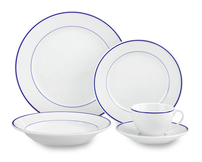 Apilco Tradition Blue-Banded Porcelain Dinnerware Collection + Place ...