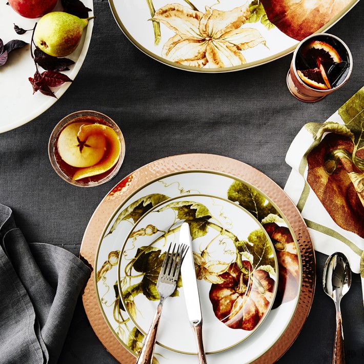 Botanical Pumpkin Dinner Plates | Williams Sonoma