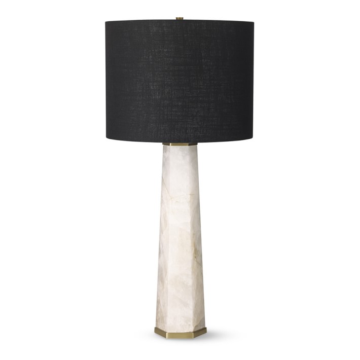 Tall Cut Stone White Quartz Table Lamp | Williams Sonoma