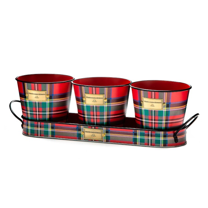 Mackenzie Childs Tartan Herb Pots, Set Of 3 | Williams Sonoma