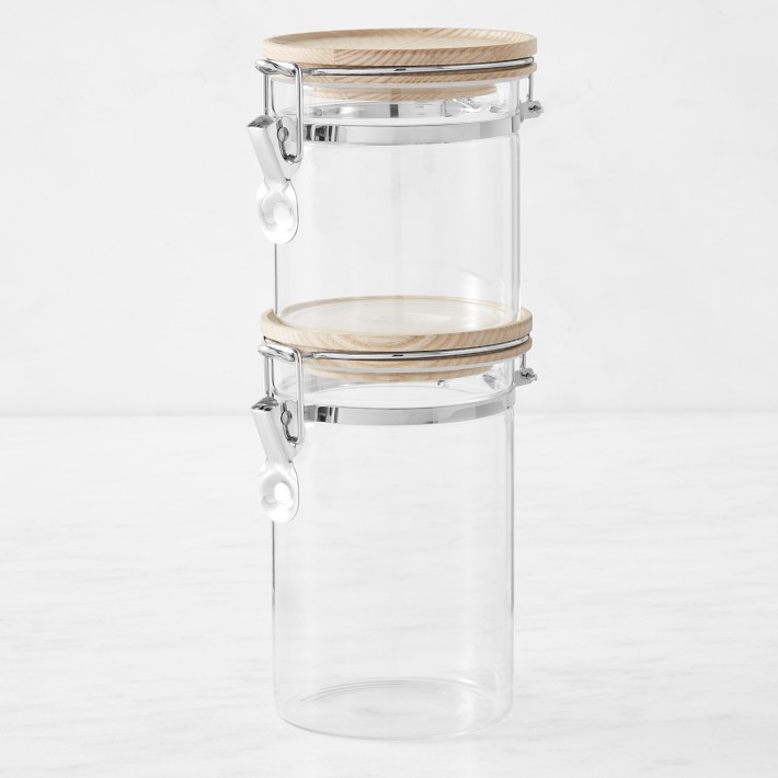 Hold Everything Stackable Glass Canister with Clamp | Williams Sonoma