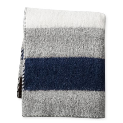 Italian Boiled Striped Wool Throw Blanket | Williams Sonoma