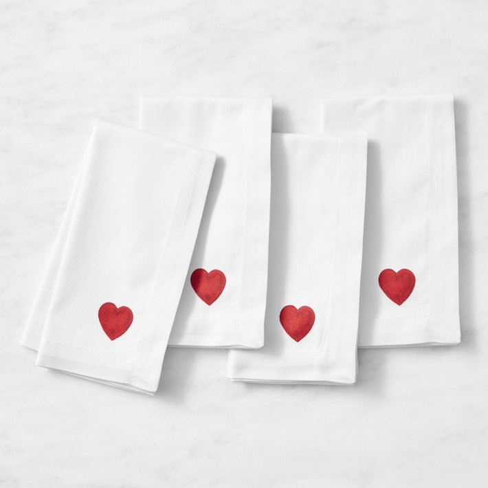 Heart Napkins, Set of 4 | Williams Sonoma