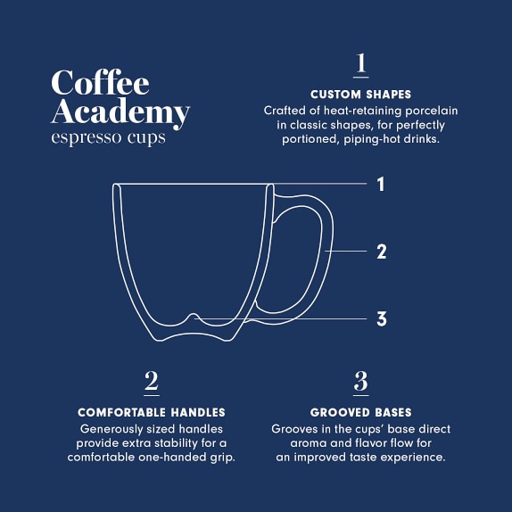 Coffee Academy Espresso Cups- Set of 4 | Williams Sonoma