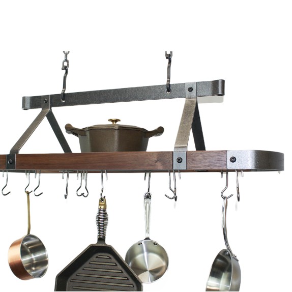 Enclume Sig Steel & Tigerwood Oval Pot Rack | Williams Sonoma
