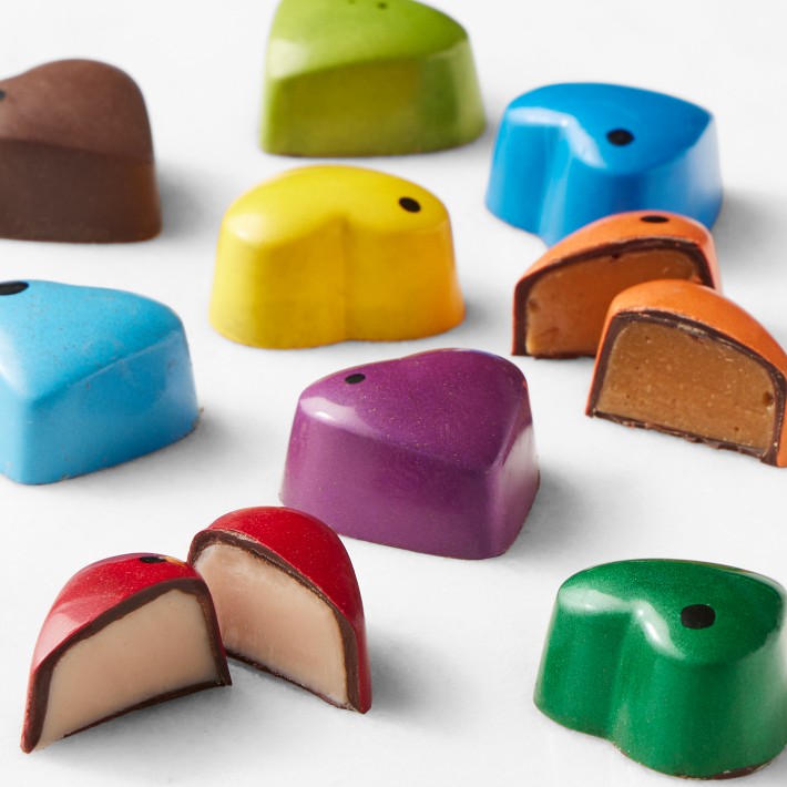 John & Kira's Chocolate Rainbow Hearts | Williams Sonoma